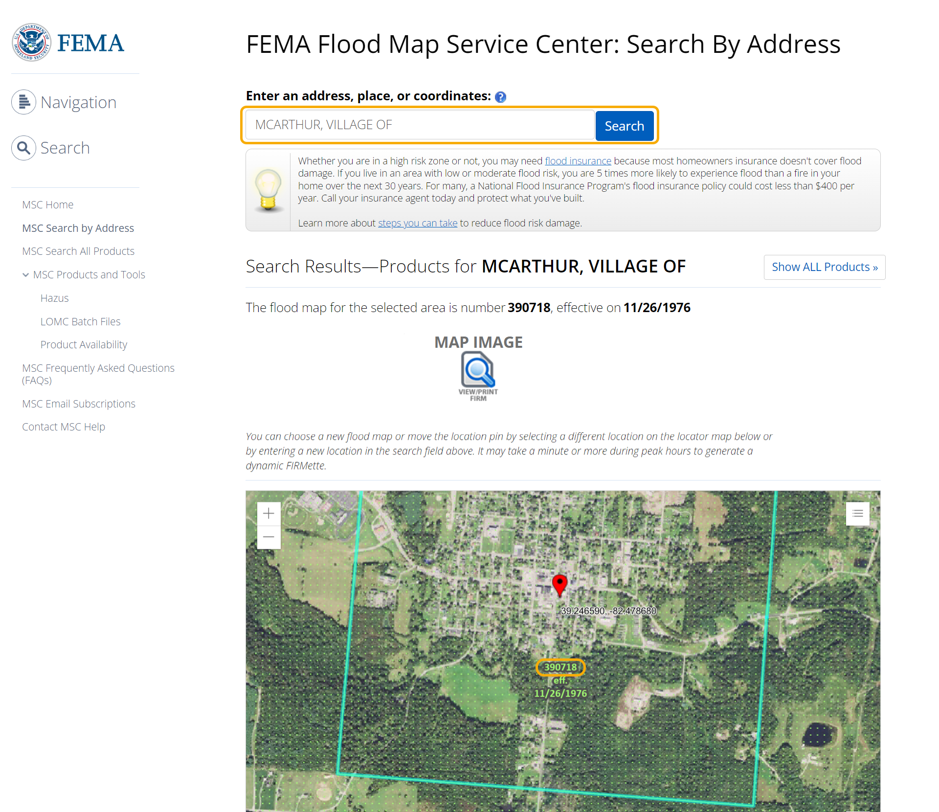 Flood questionnaire terms