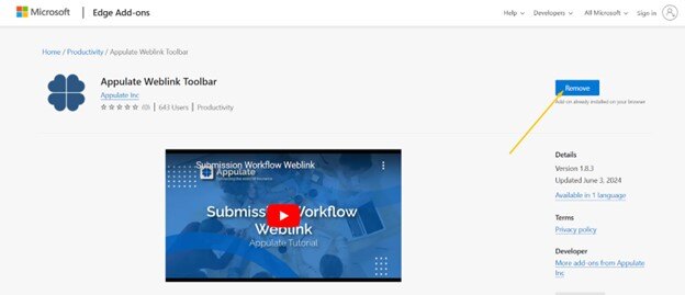 Weblink installation for Microsoft Edge
