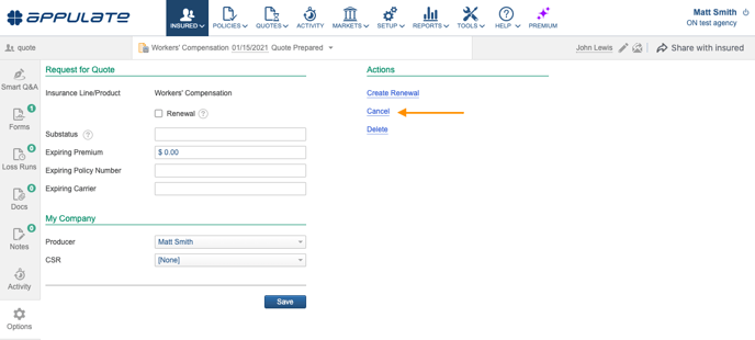 How to cancel a submission